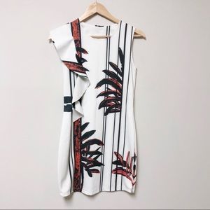 Zara | Dresses | Zara Wb Collection Side Ruffle White Dress | Poshmark